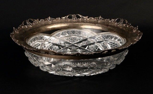 Gorham Sterling Silver & Cut Crystal Bowl