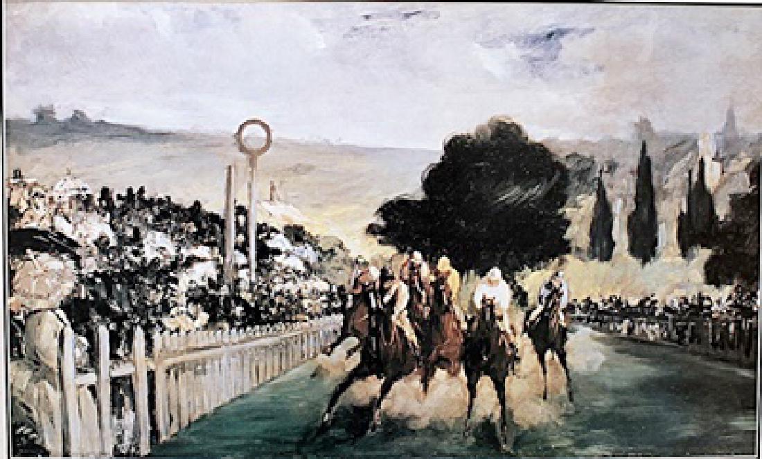 Races At Longchamp - Edouard Manet - Lithograph