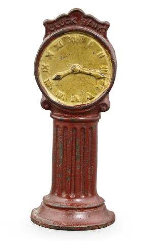 Cast Iron Sambo Playing Banjo Blinking Eye Clock. : Lot 0377