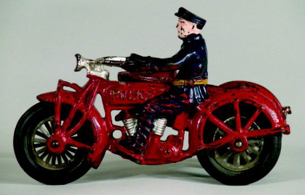 Globe Police Motorcycle With Sidecar Cast Iron
