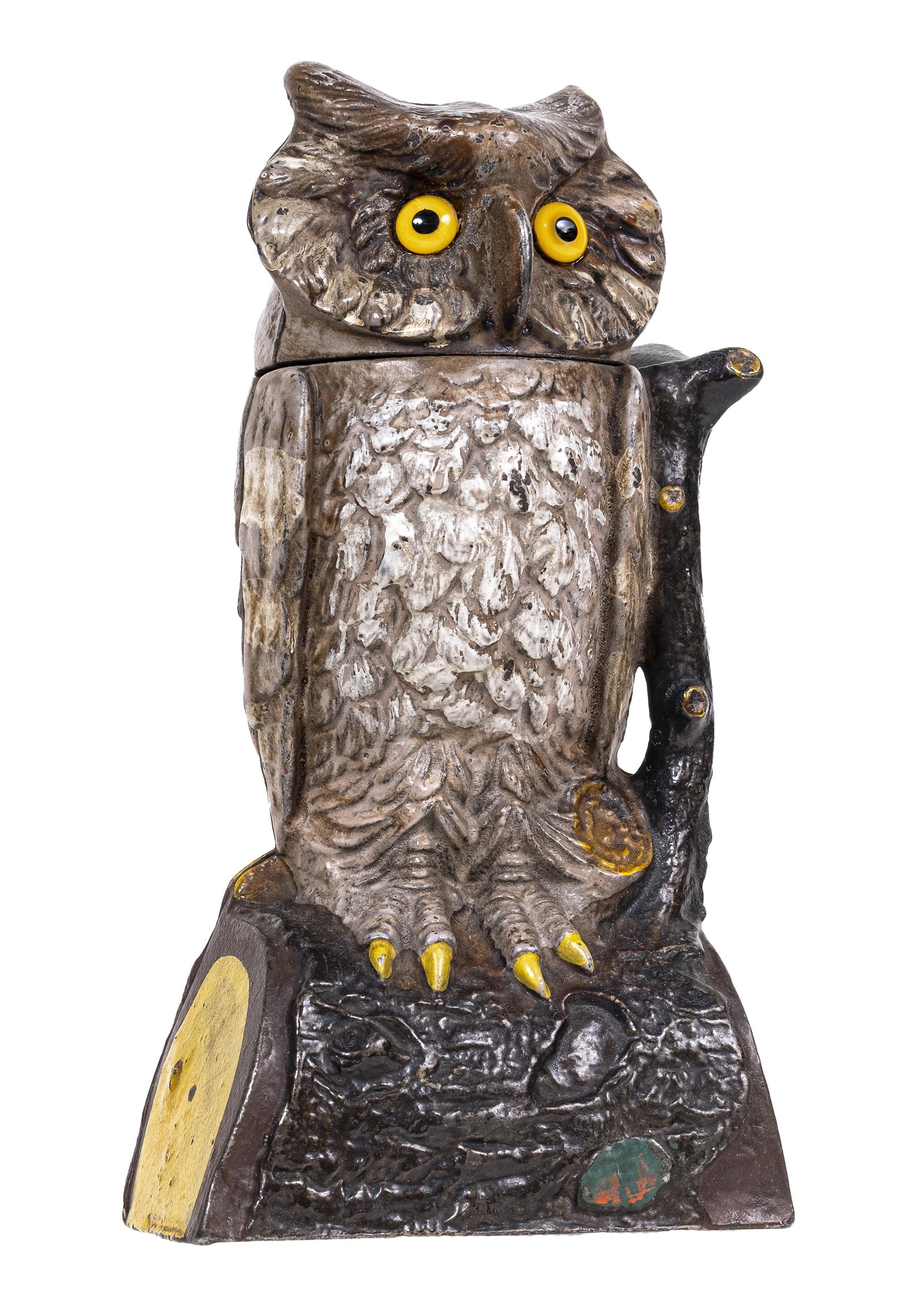Owl Turns Head Cast Iron Mechanical Bank