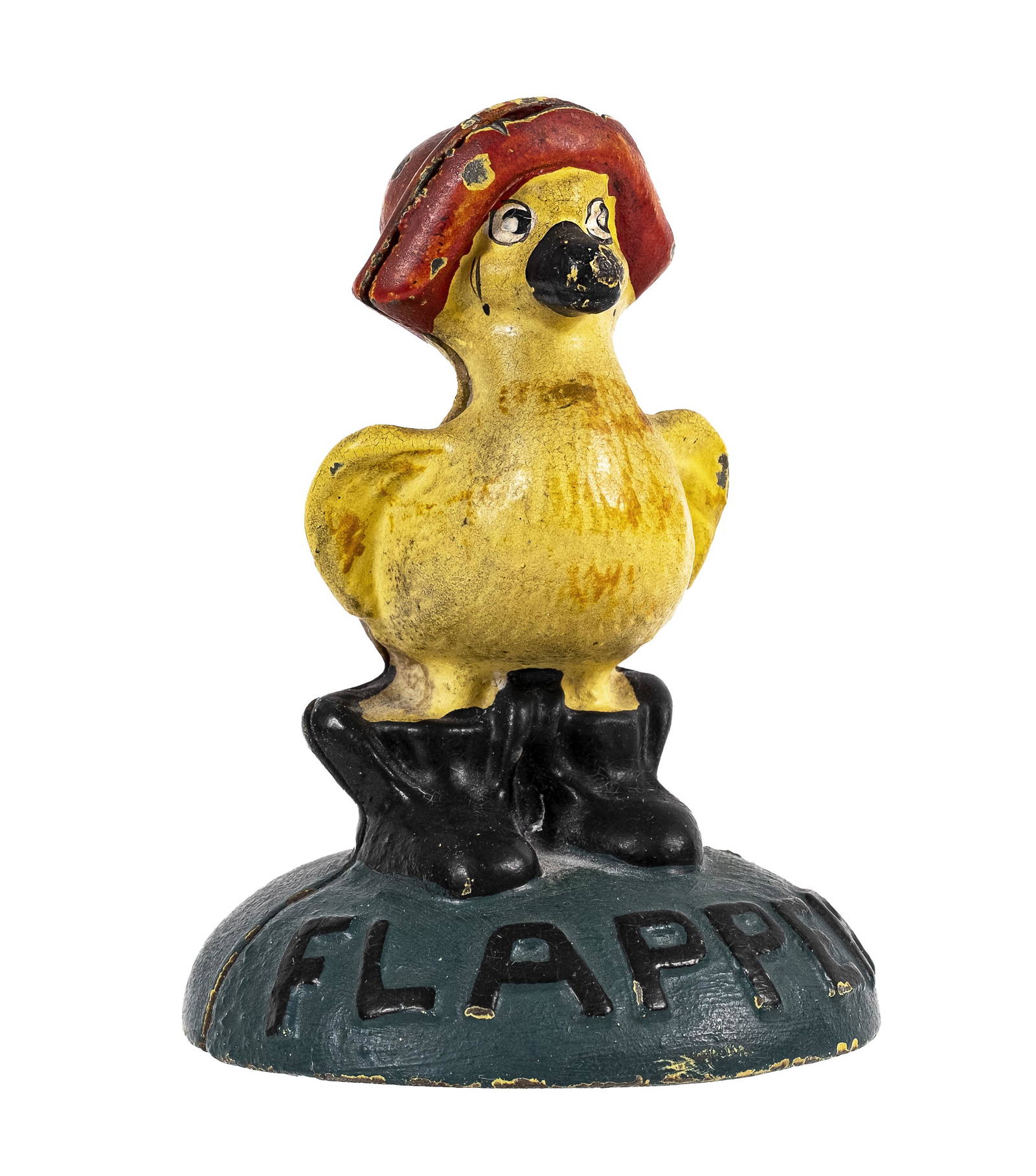 Flapper Yellow Duck - Cast Iron Paperweight Auction