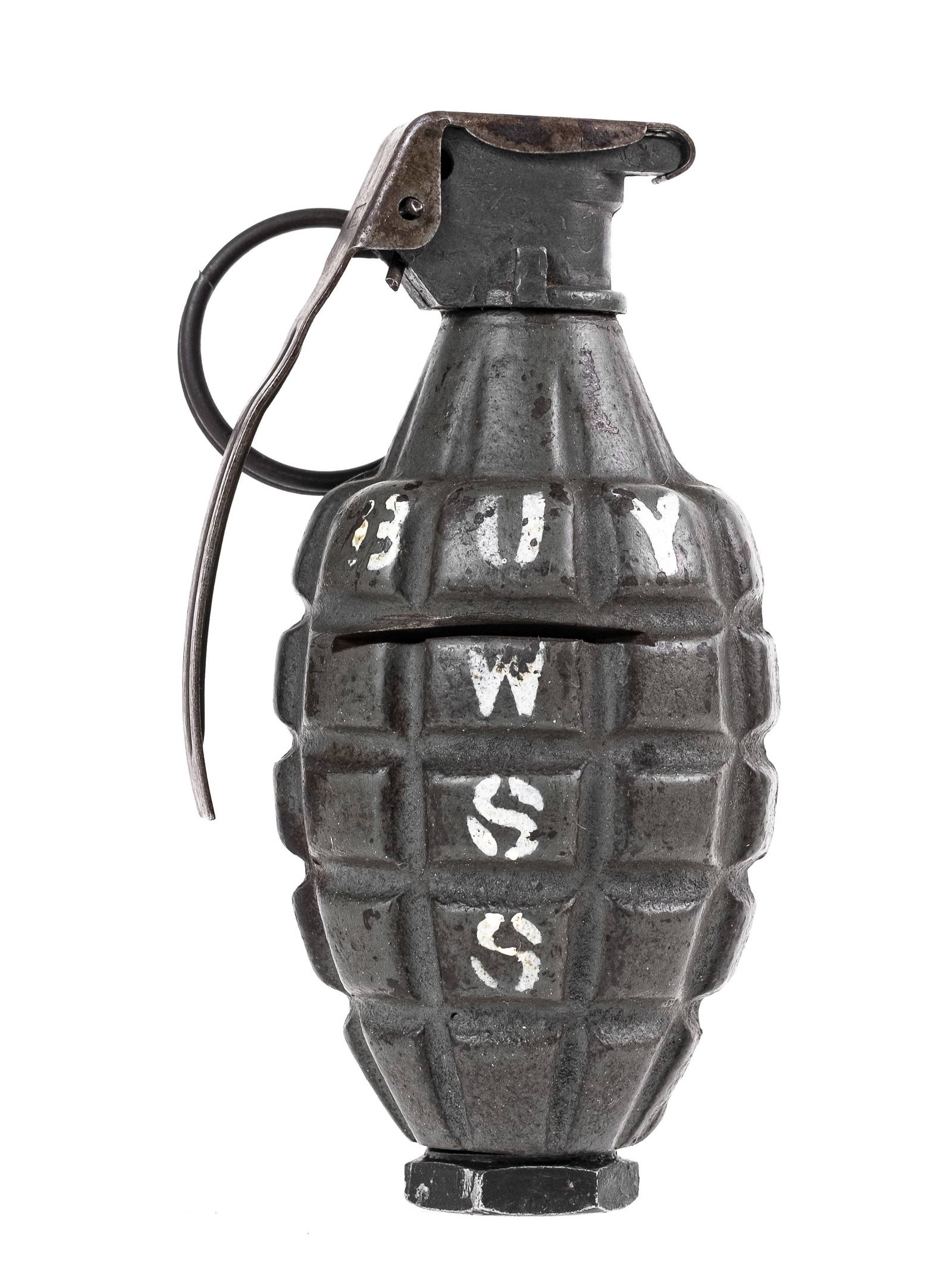 Gray Grenade Bank With Pin Auction