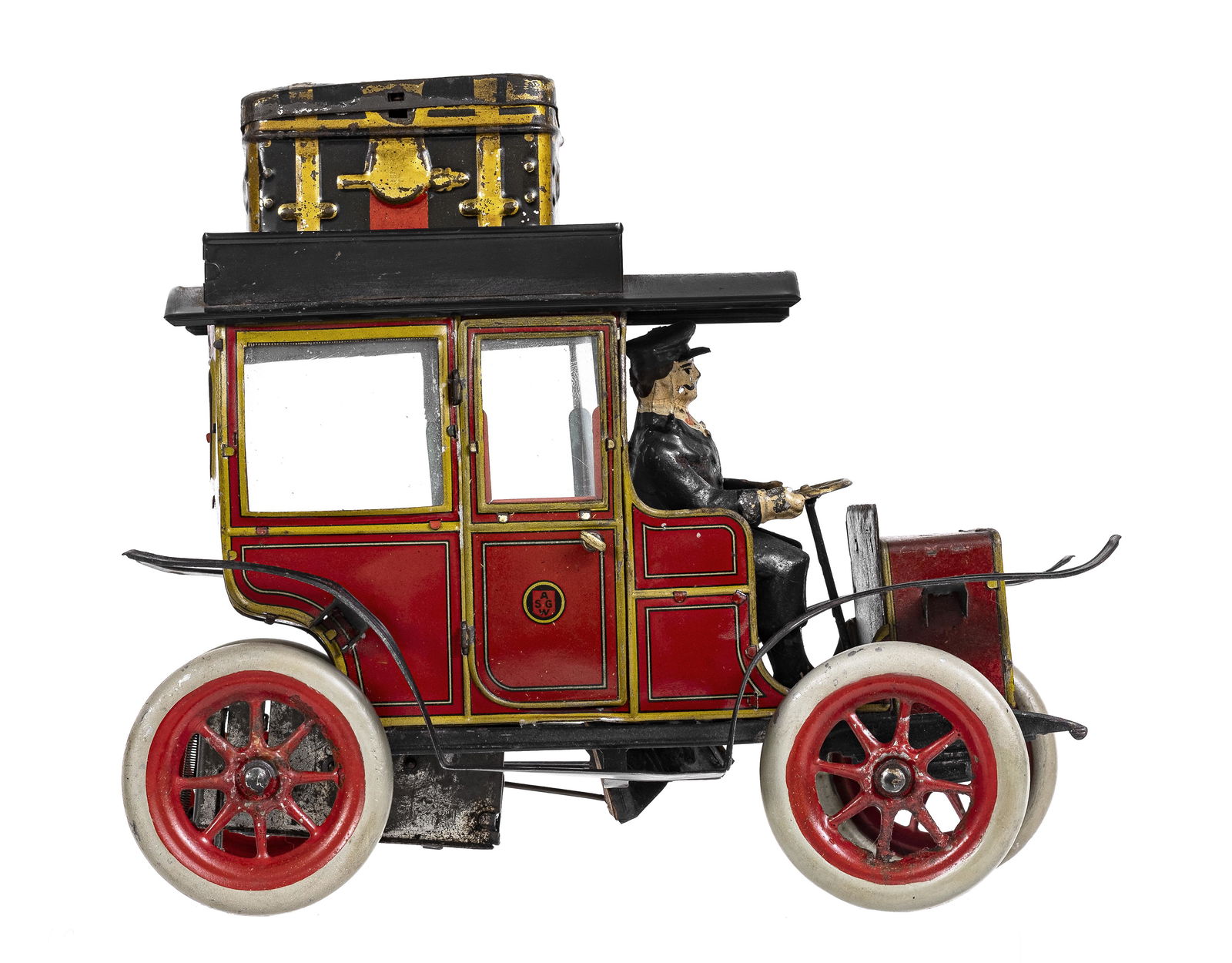 Early Chauffeured Limousine - Tin Windup Toy Auction