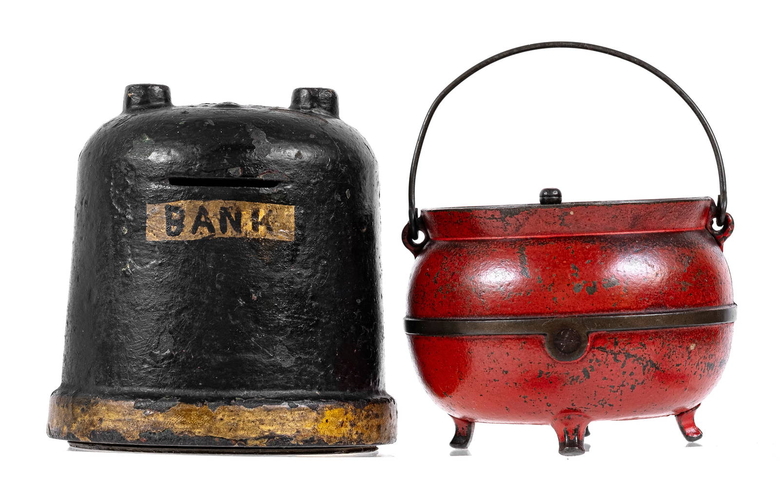 Two Cast Iron Still Banks Auction