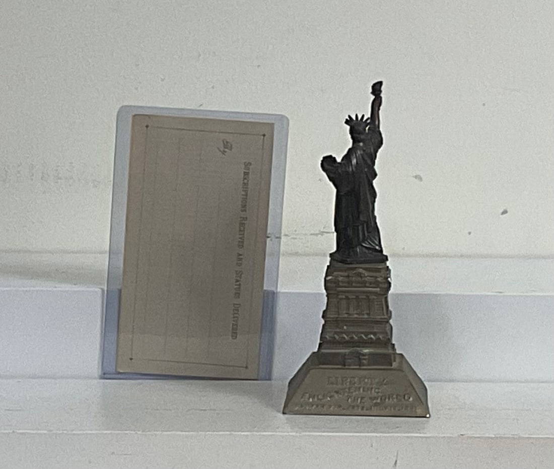 Liberty Enlightening The World Together With Paper Advert Auction