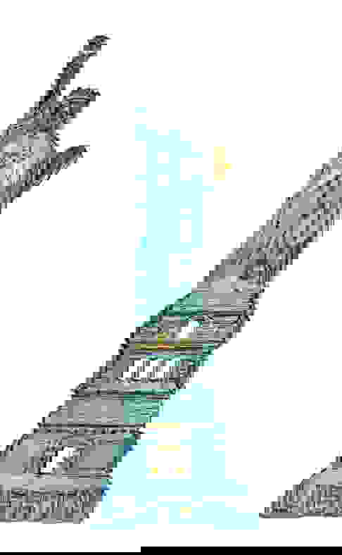 Medium Blue Statue Of Liberty - Cast Iron Bank Auction