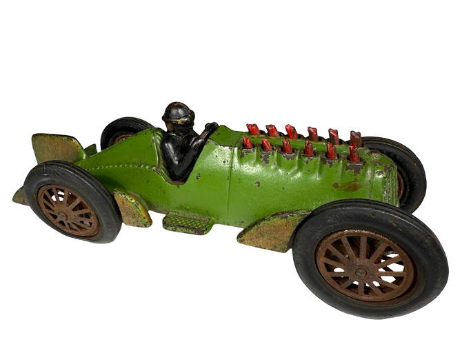 Race Car With Moving Pistons Cast Iron Toy