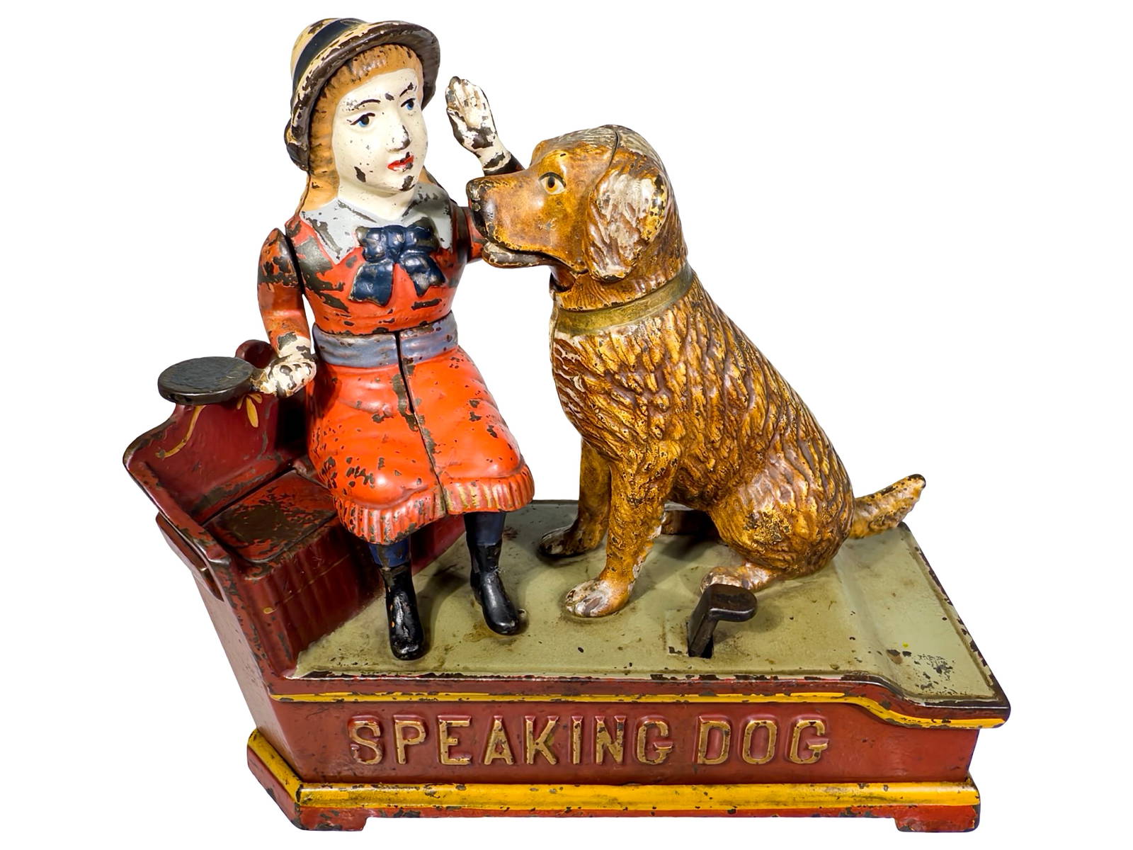 Speaking Dog Cast Iron Mechanical Bank Auction