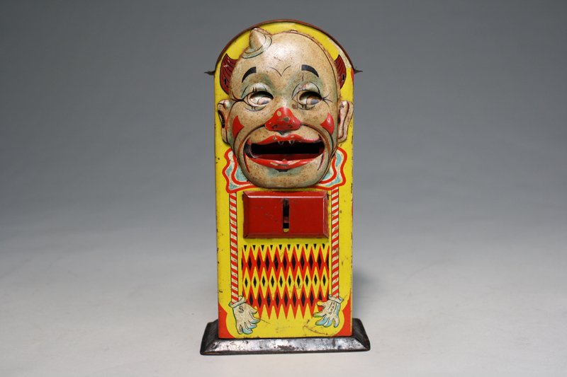 JOLLY JOE CLOWN TIN MECHANICAL BANK - Nov 11, 2016 | Bertoia Auctions in NJ
