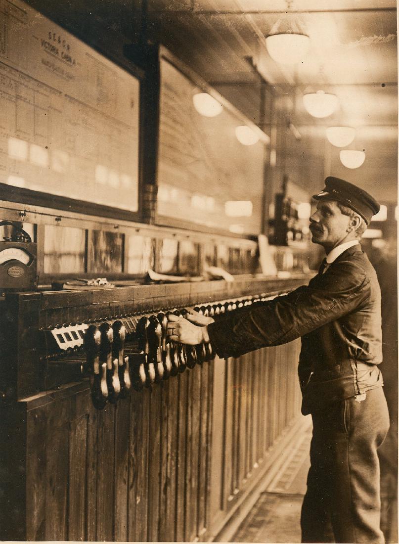 Signal Box at Victoria Station, London. c1940