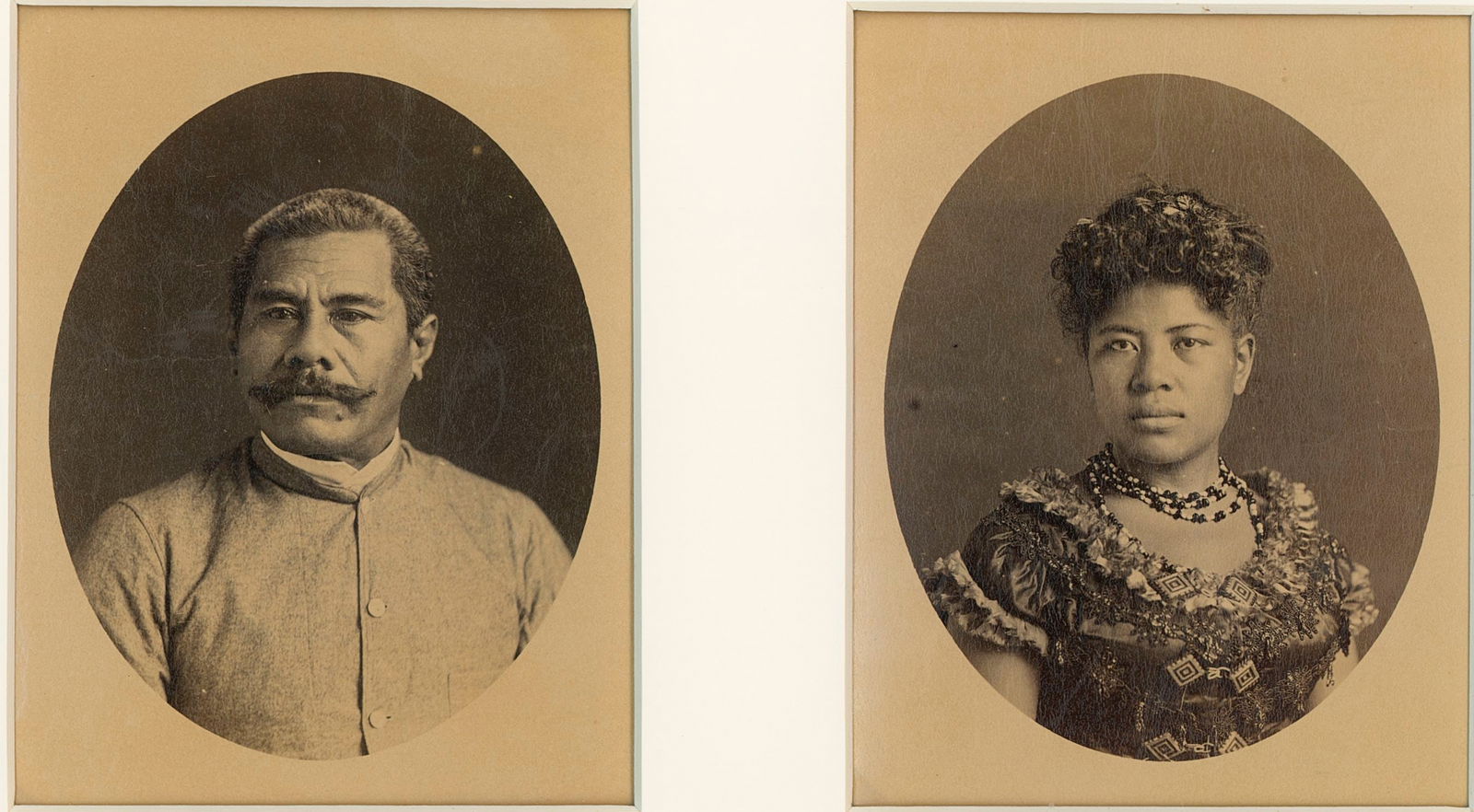 Samoa. King Malietoa (1841 - 1898) And Queen Laupepa , C1893. Auction