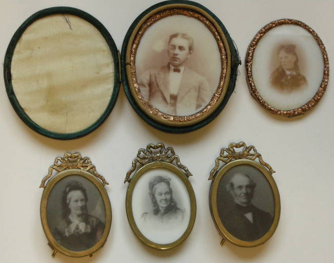 5 Milk Glass Oval Ambrotypes