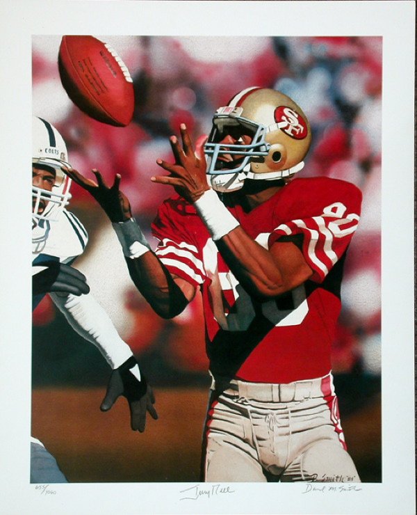 Jerry Rice Signed 18 X 24 Daniel Smith Lithograph