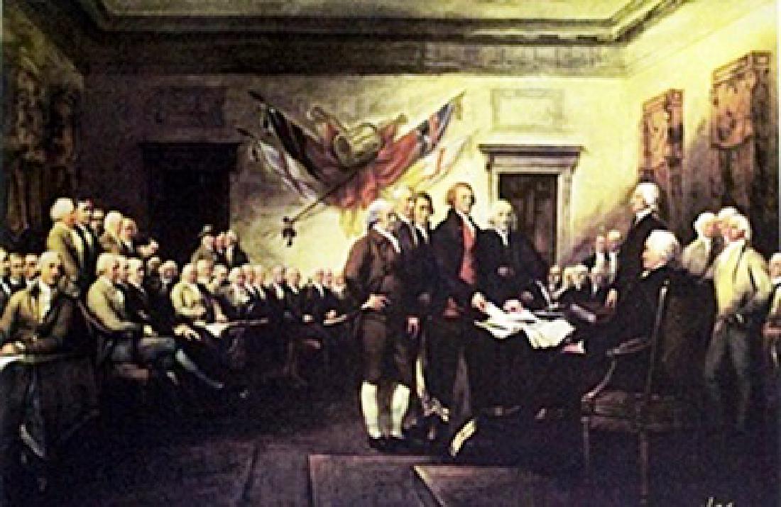Lithograph - Declaration of Independence - John