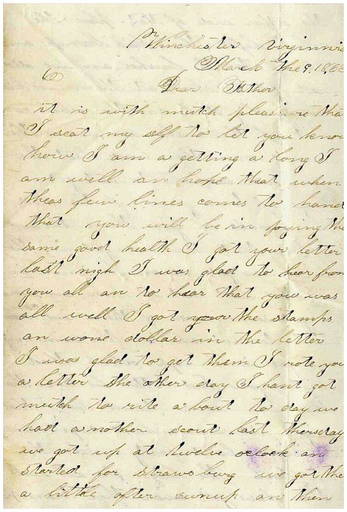 Civil War Soldier Letter Signed Als Winchester