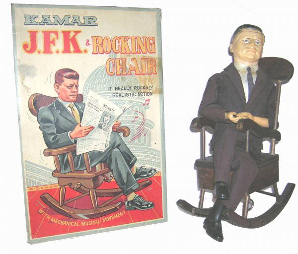 John Kennedy Rocking Chair Wind Up Toy Rare Presi