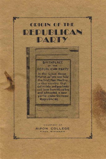 Republican Party Origin Pamphlet Massachusetts Po