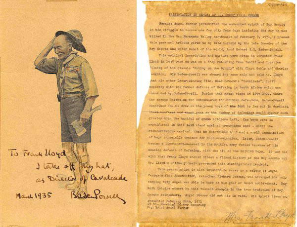 Signed Inscribed Print Boy Scouts Founder Baden P