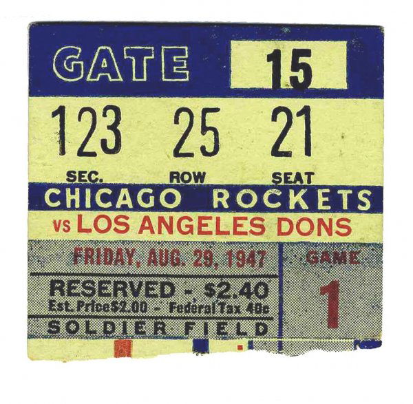 3897: Los Angeles Dons Chicago Rockets AAFC Ticket