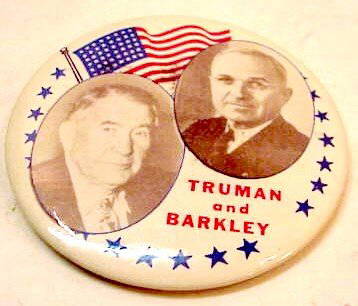 Harry Truman Alben Barkley Pin President 1948 Camp