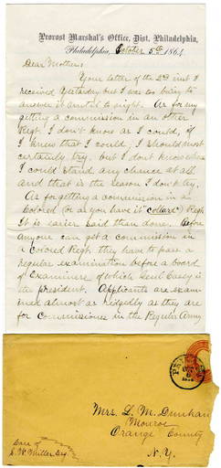 186th Pennsylvania 30th Usct Soldier Letter Civil