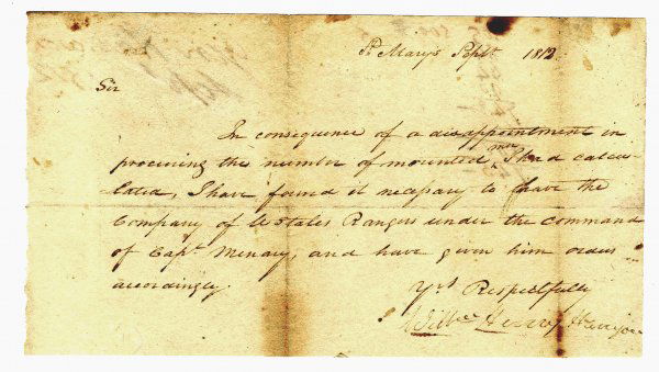 1812 William Henry Harrison Autograph Letter Signed Als