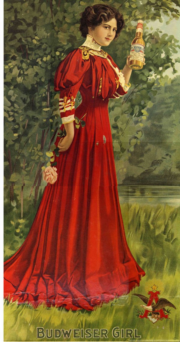 Anheuser Busch Budweiser Girl Ad Poster Beer 1890 Eagle