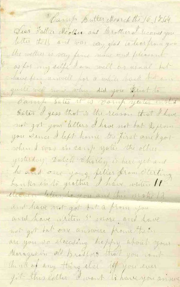 Civil War Letter Soldier Als 75th Il Infantry 1864 Cw