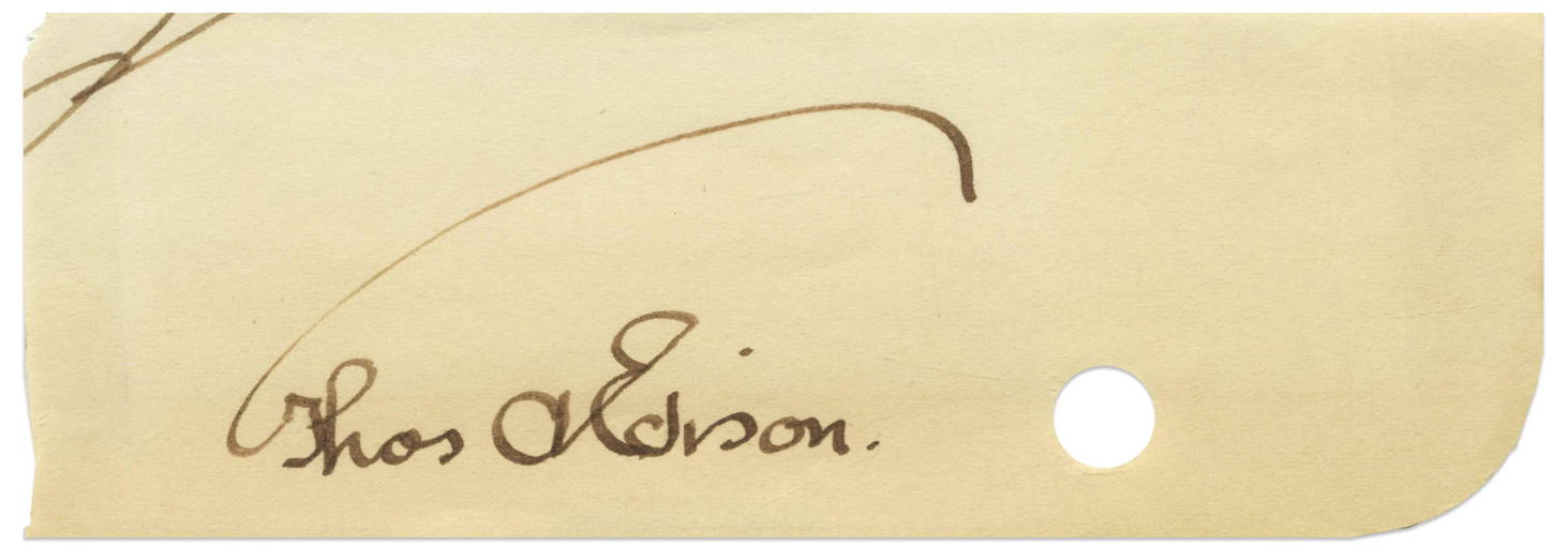 Thomas Edison Autograph Signed Page - Aug 20, 2020 | Nate D. Sanders in CA