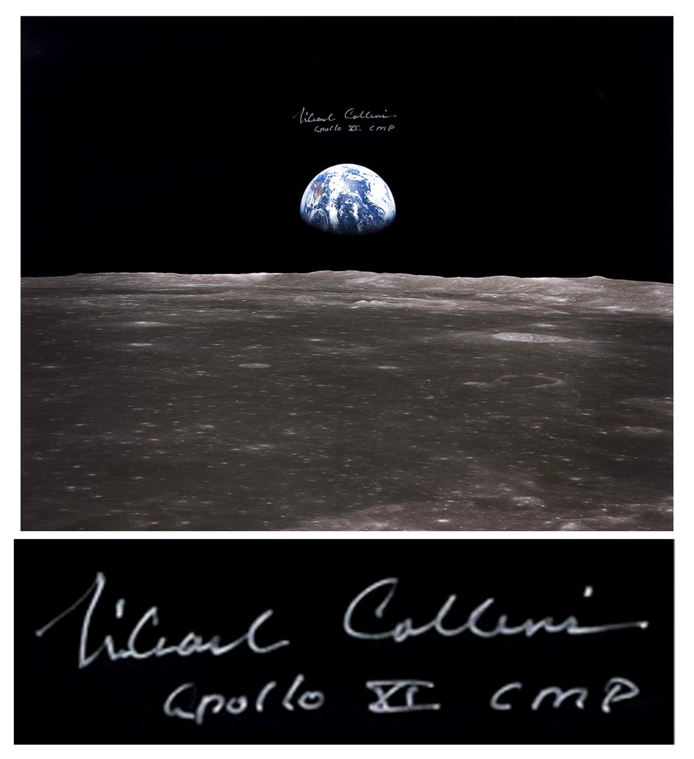 Michael Collins Earth Signed Photo Auction