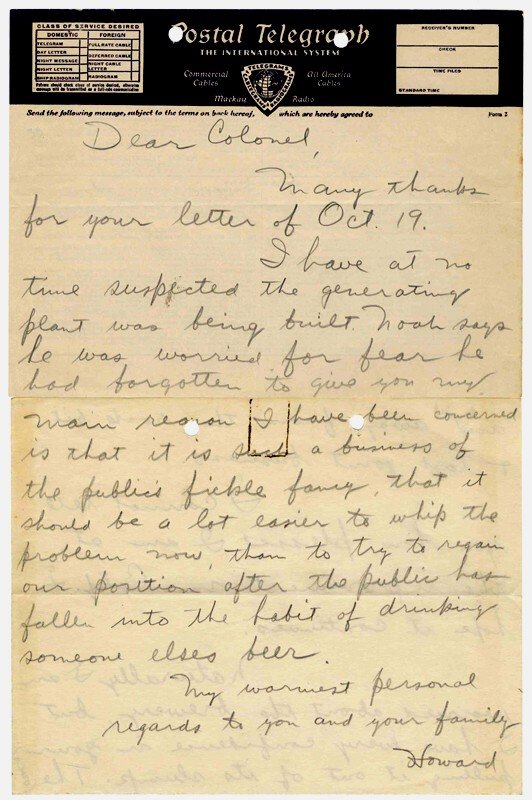 423: Howard Hughes Autograph Letter Signed Signature