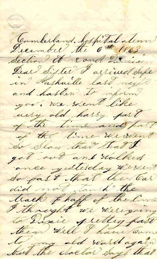 Civil War Soldier Letter Signed Als Cumberland Ho