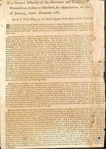 Revolutionary War Connecticut Revolution Document