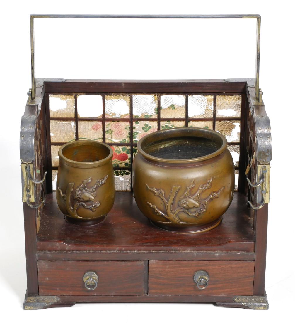 Antique Japanese Tabako Bon Smoking Set