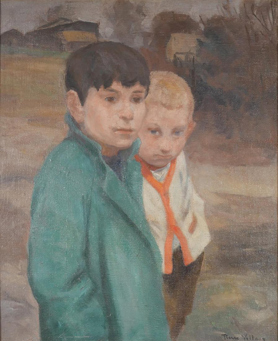 PIERRE VILLAIN, Painting - 2 Boys in Coats