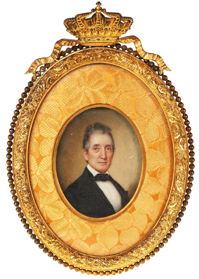 Antique 19C Miniature Portrait of a Royal