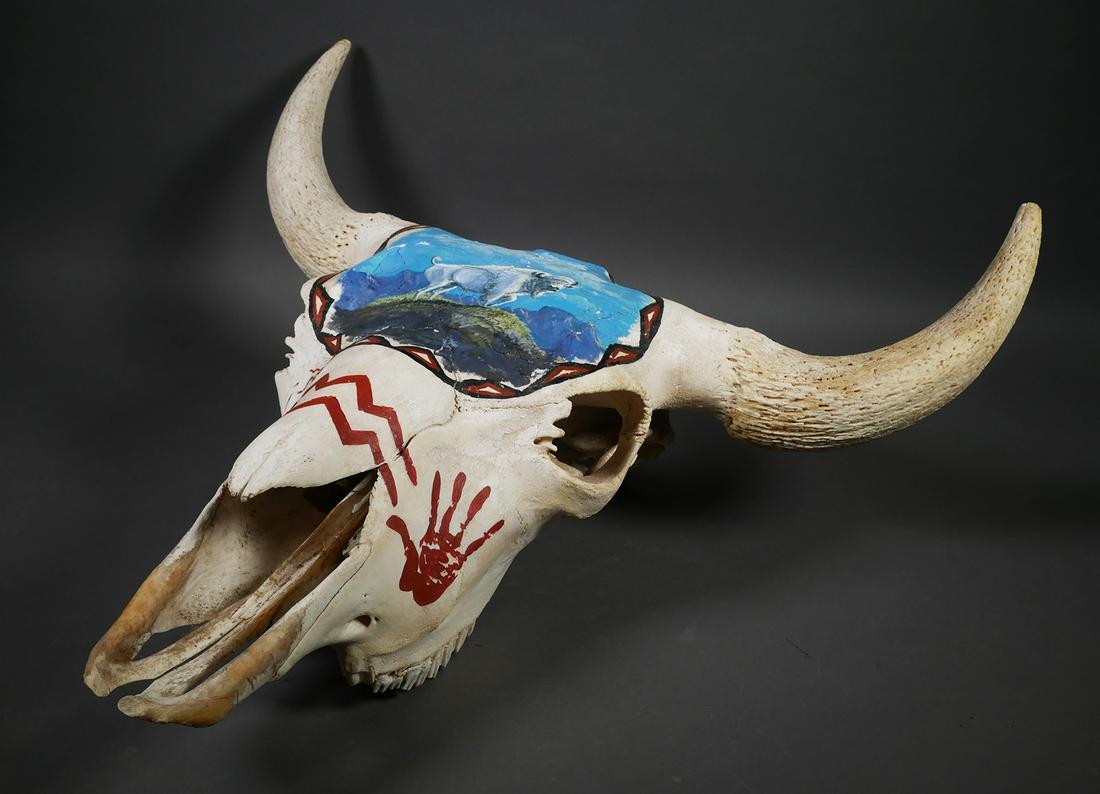 Native American Painted Cow Skull - Oct 12, 2019 | Blackwell Auctions in FL