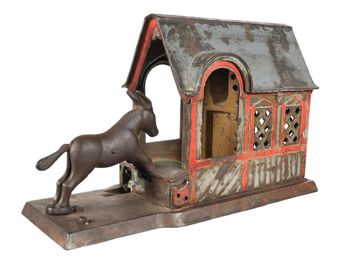Mechanical Bank: Mule Entering Barn, 1880