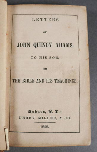Book Letters Of John Quincy Adams 1848