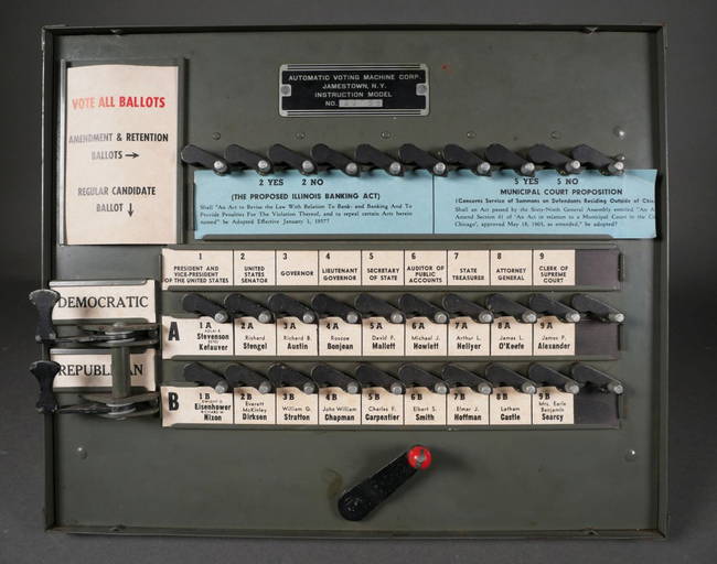 1956 Presidential Election Voting Machine - Aug 13, 2022 | Blackwell ...