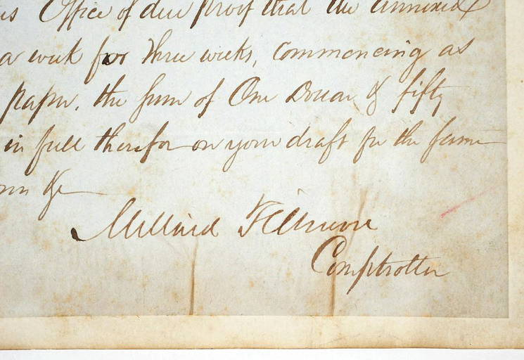 Millard Fillmore, Signed Document