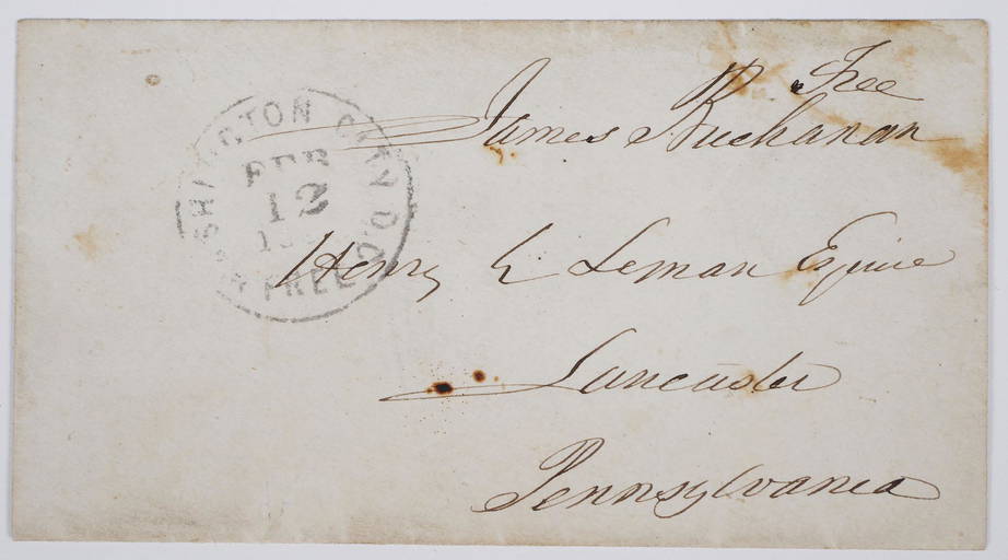 James Buchanan Free Frank Envelope To Gun Maker