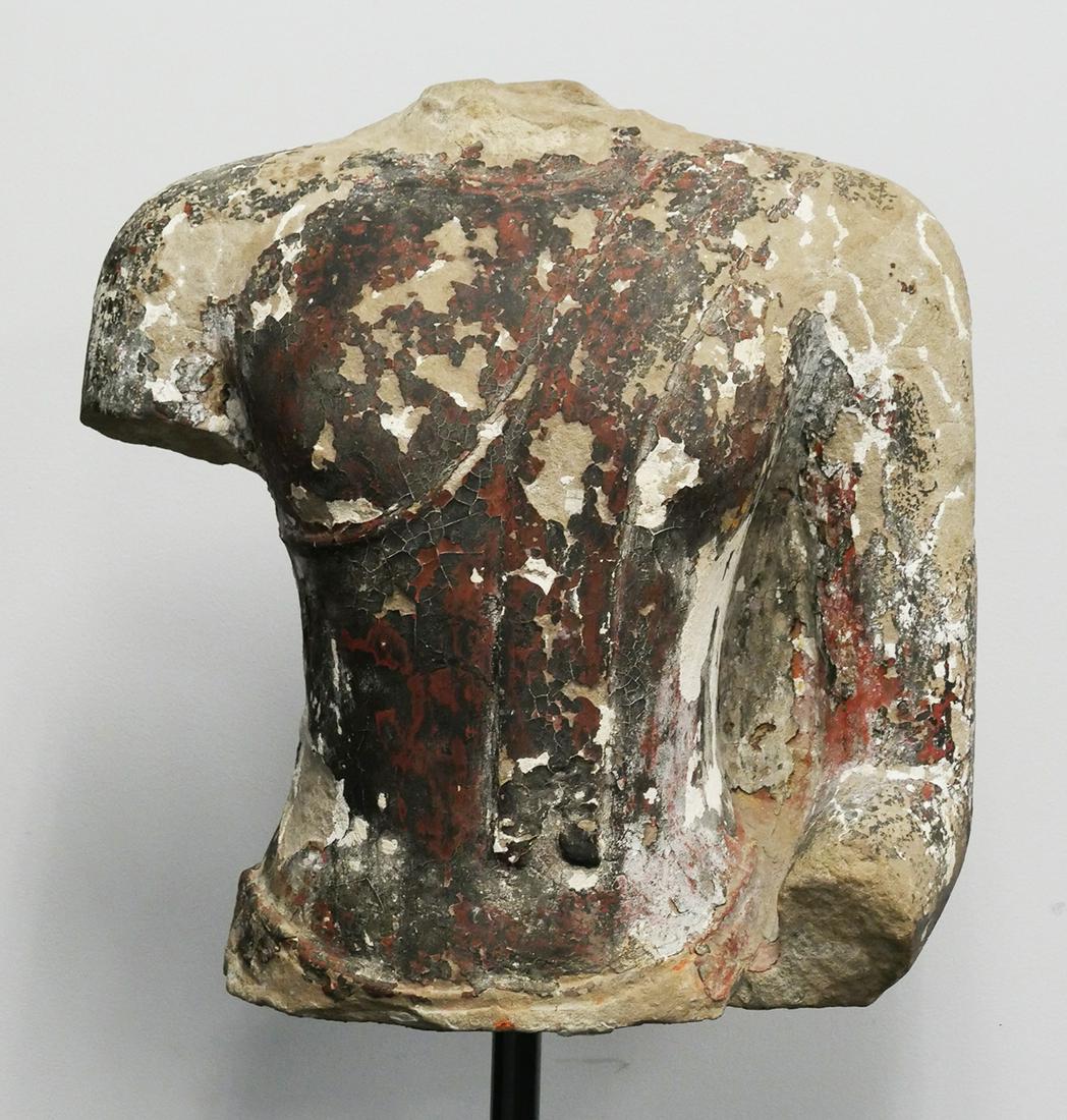 Sandstone Torso Of Buddha