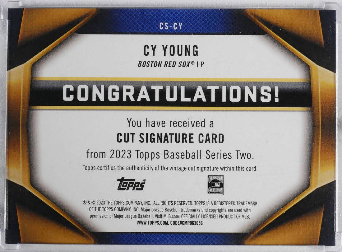 Cy Young Cut Signature 1-of-1 Card Auction