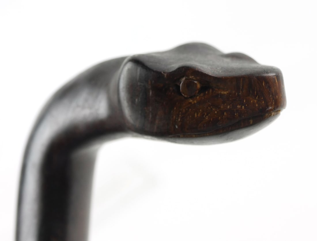 Vintage Carved Snake Walking Stick Auction