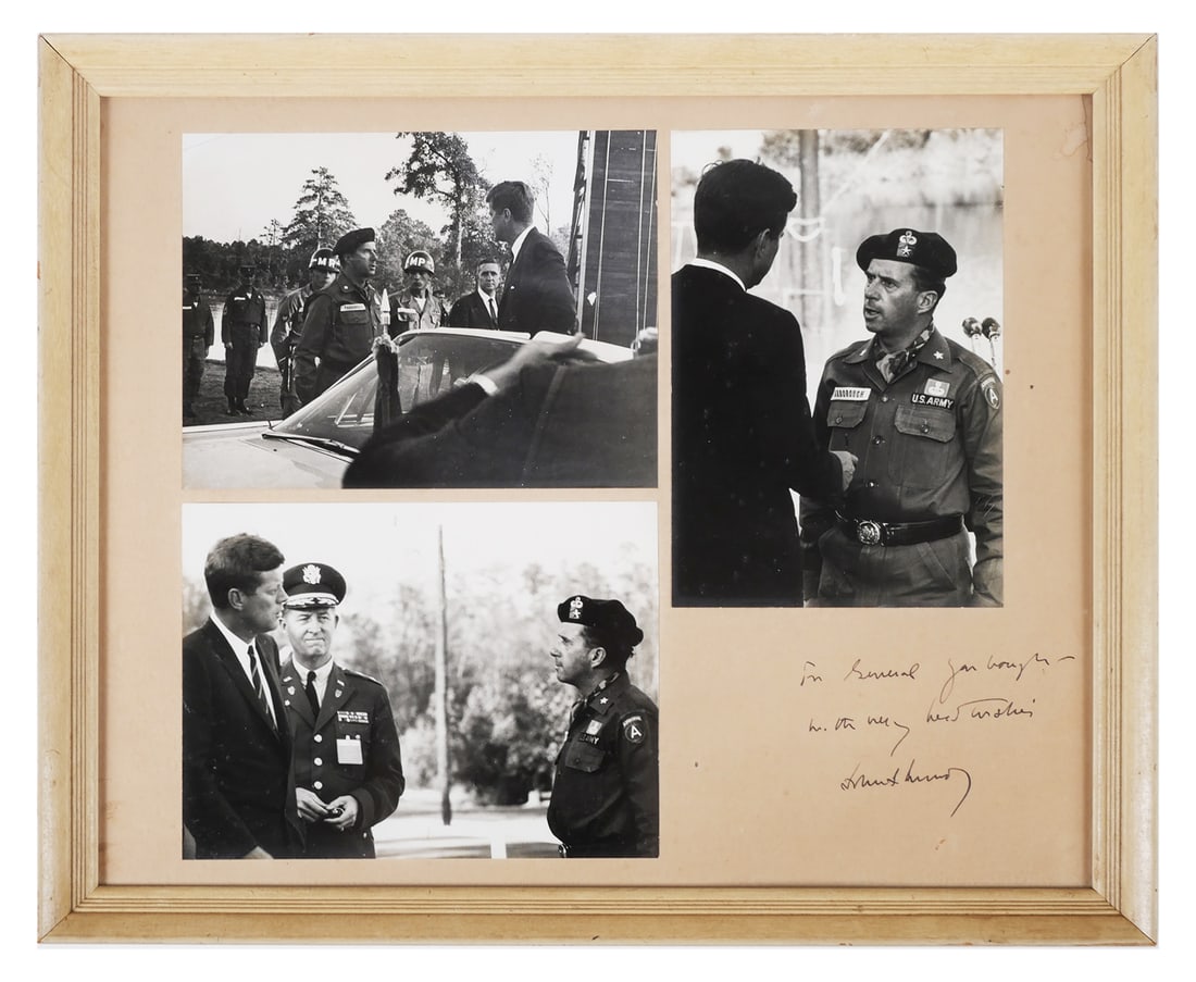 John F Kennedy Signed Photo Display, Yarborough Auction