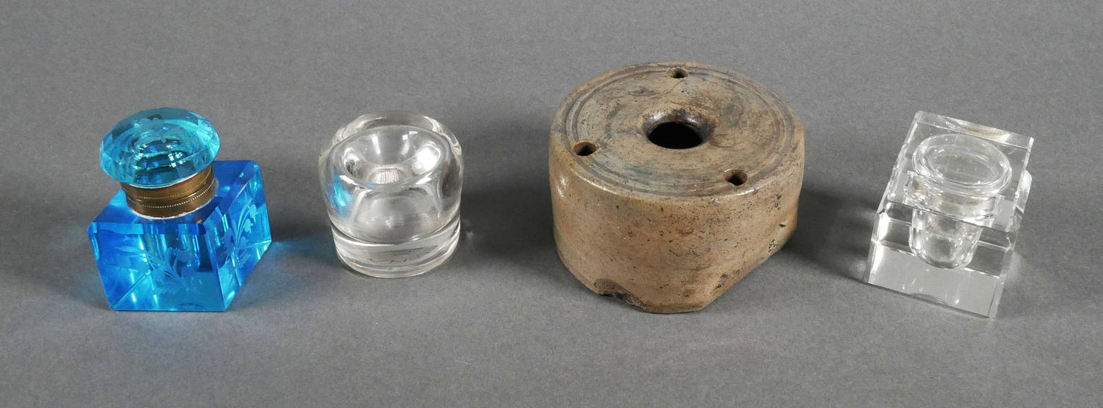 (4) Antique Inkwells Auction