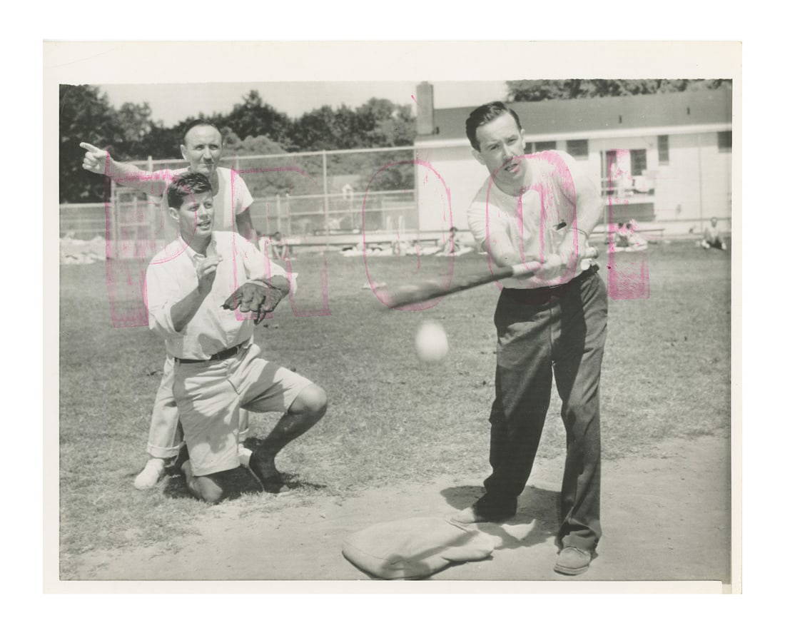 John F. Kennedy, 1954 Photo Playing Baseball Auction