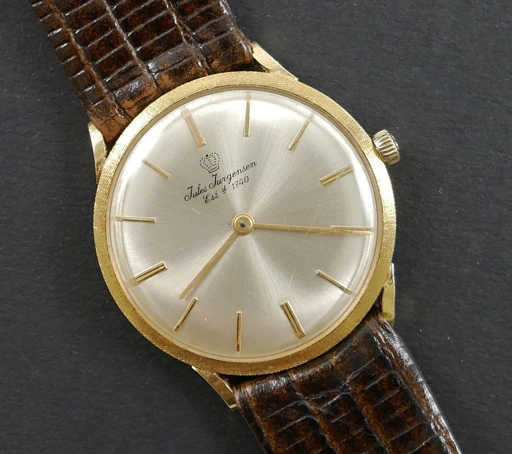 Vintage Jules Jurgensen 18k Gold Mens Watch